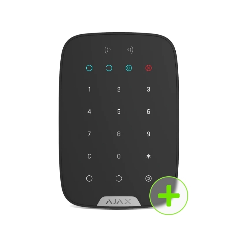 Ajax KeyPad Plus - Svart - Manöverpanel med tag |Safeland
